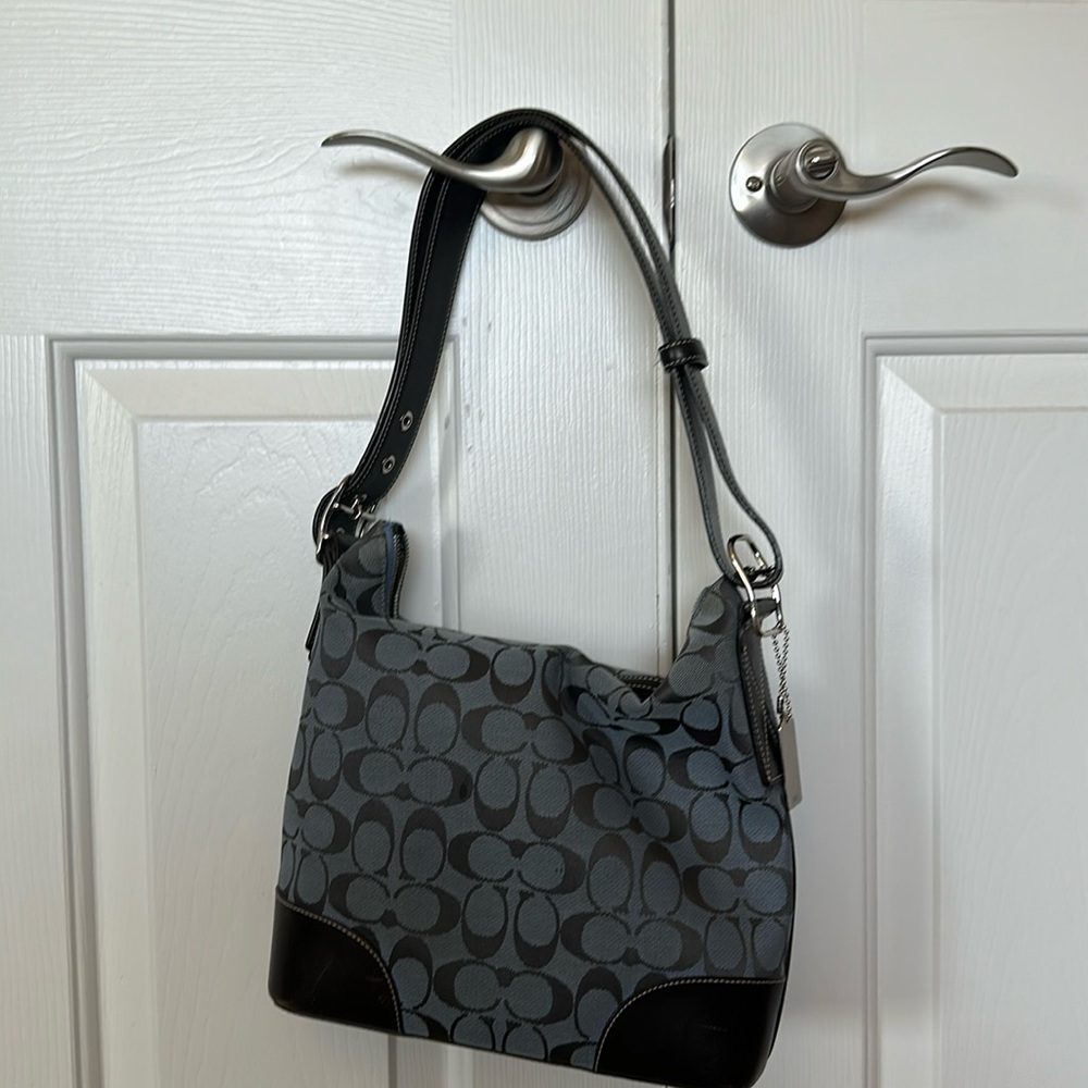 Coach Signature Small Duffle Blue Canvas - Gem